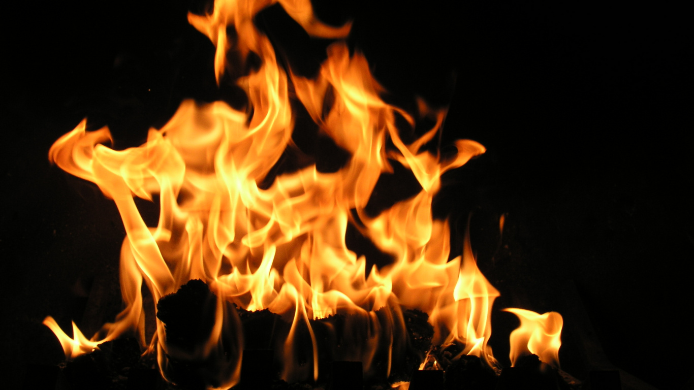 Wallpaper Fire in The Dark During Night Time, Laptop Background ...