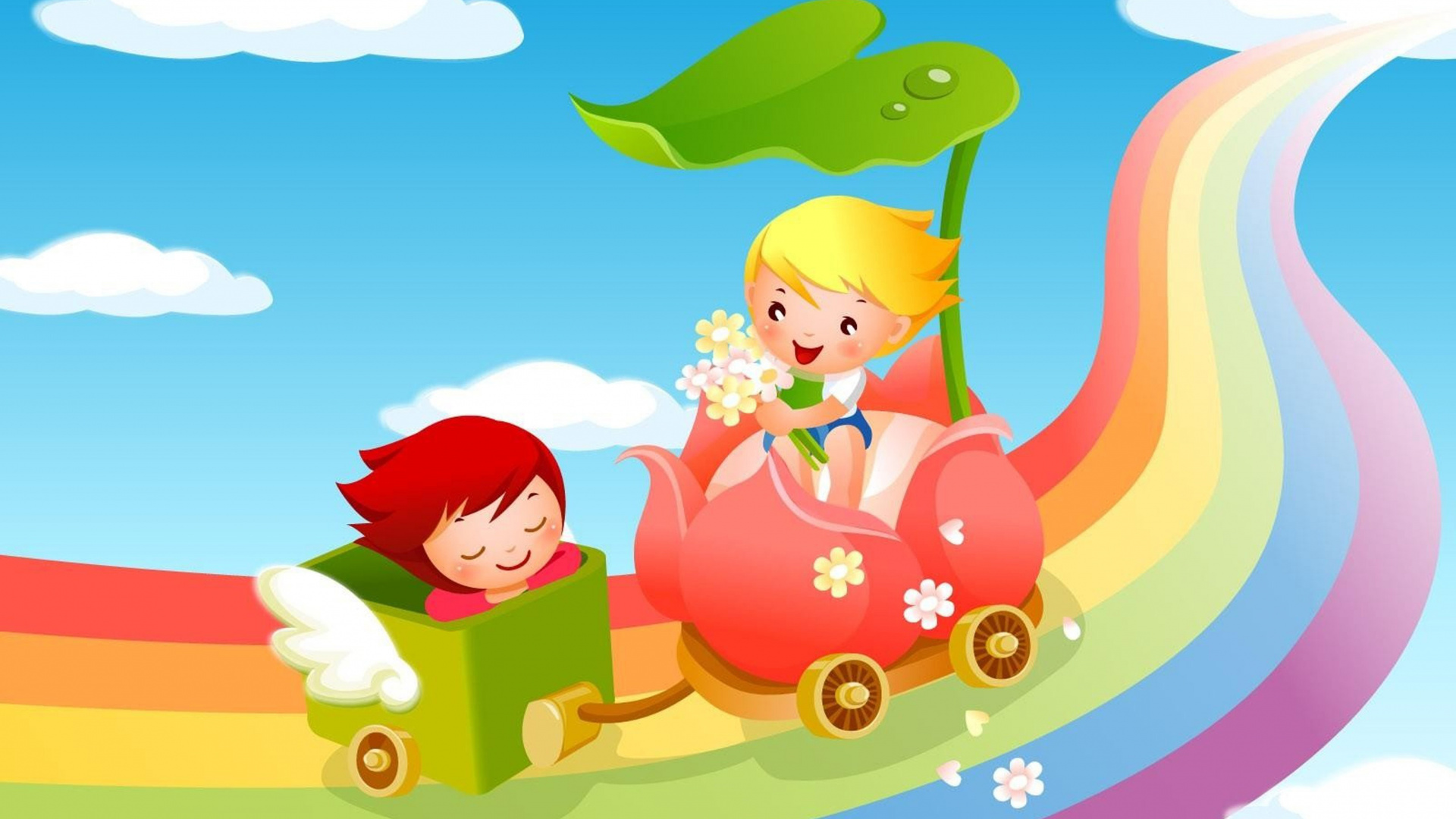 Wallpaper Two Yellow and Red Animal Cartoon Characters, Full HD, HDTV ...