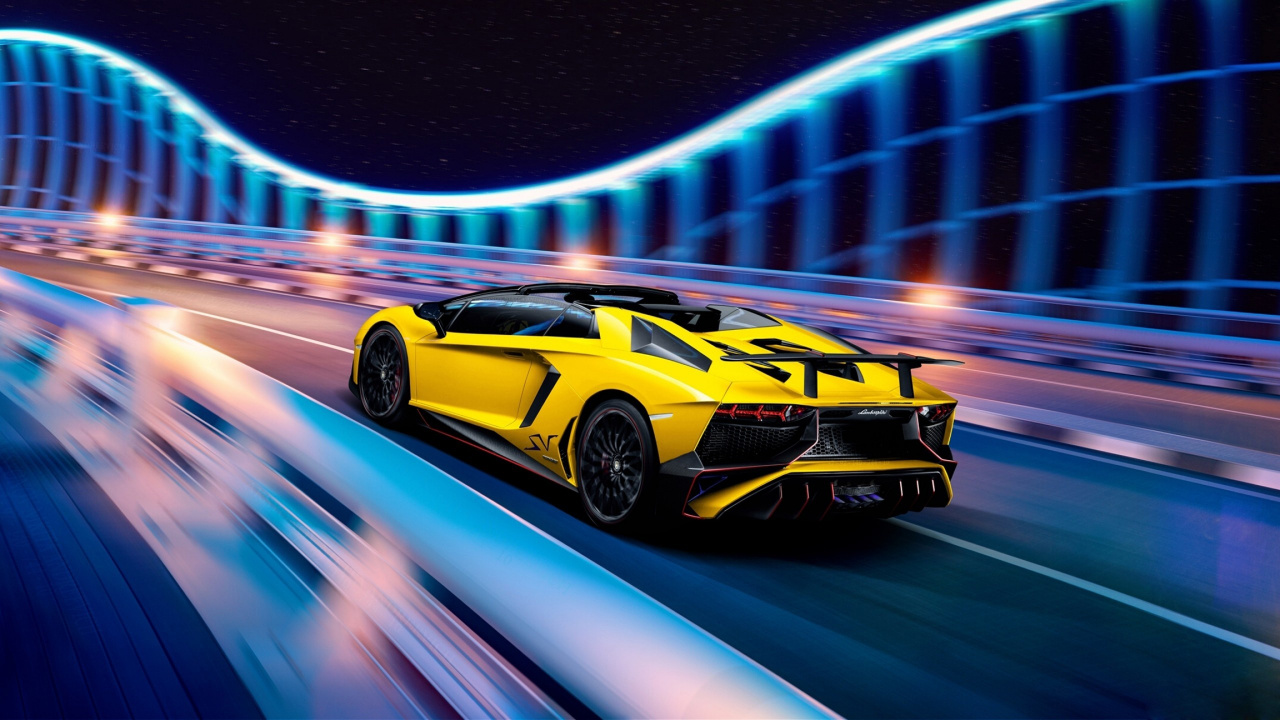 Wallpaper Yellow and Black Sports Car, HD, HDV, 720p, 16:9 Background ...