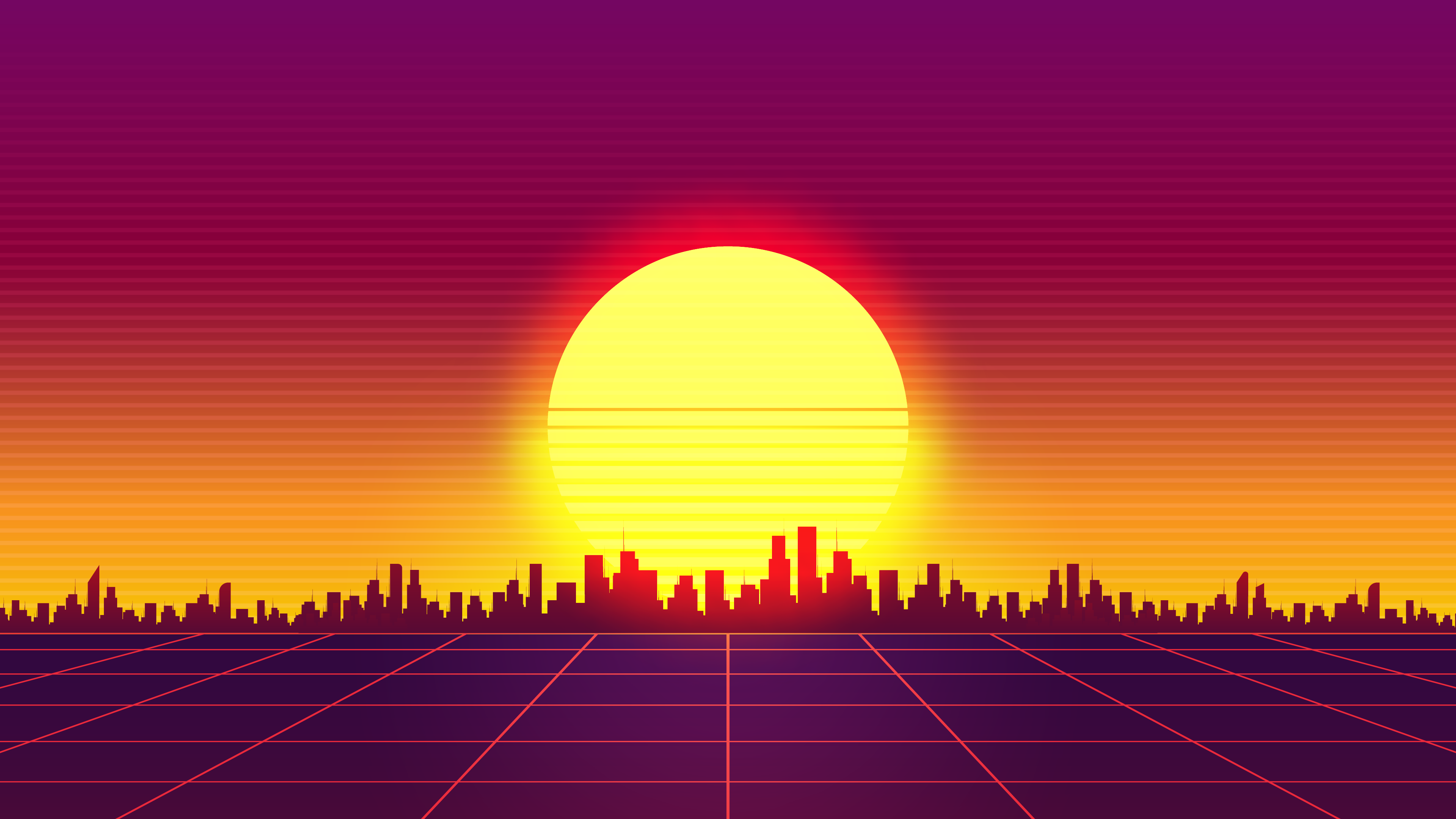 Wallpaper Synthwave, Atmosphere, Ecoregion, Nature, Natural Environment ...