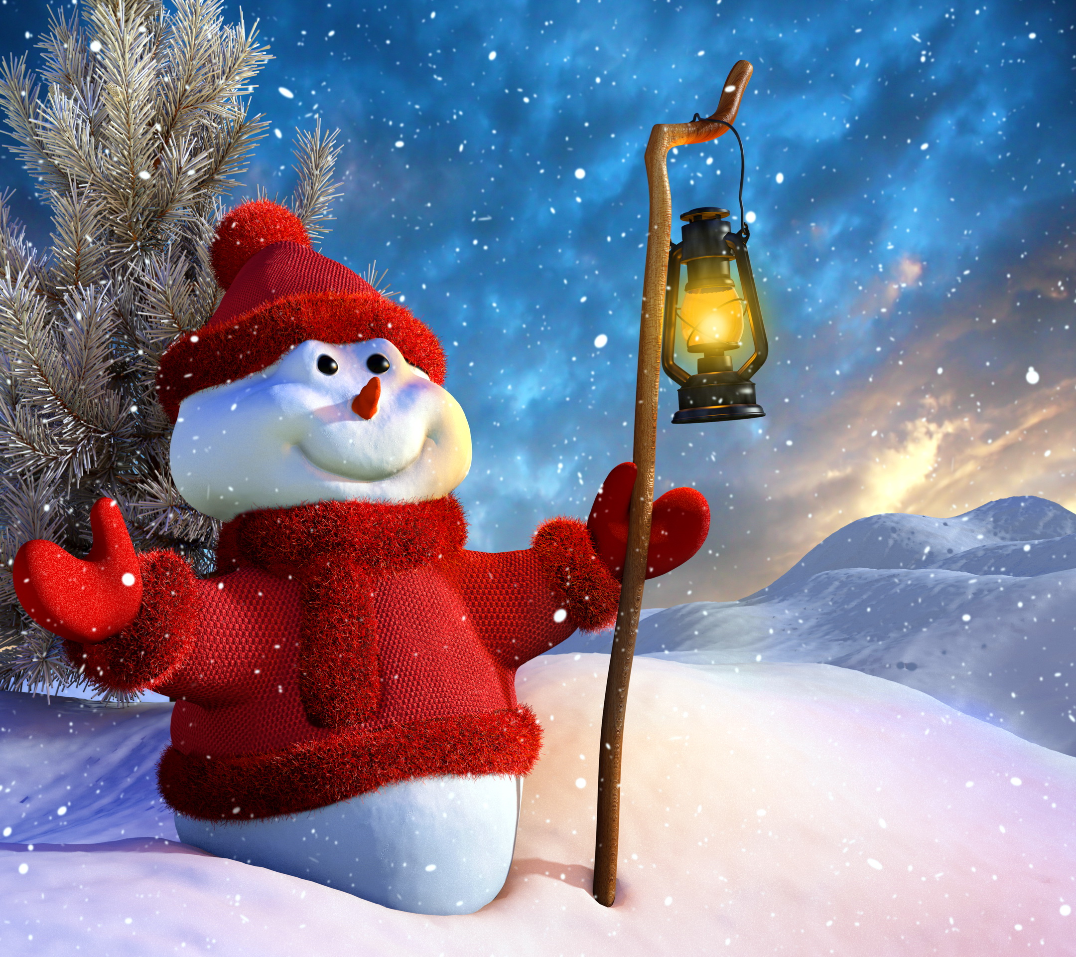 Wallpaper Christmas Day, Snowman, Holiday, Santa Claus, Snow ...