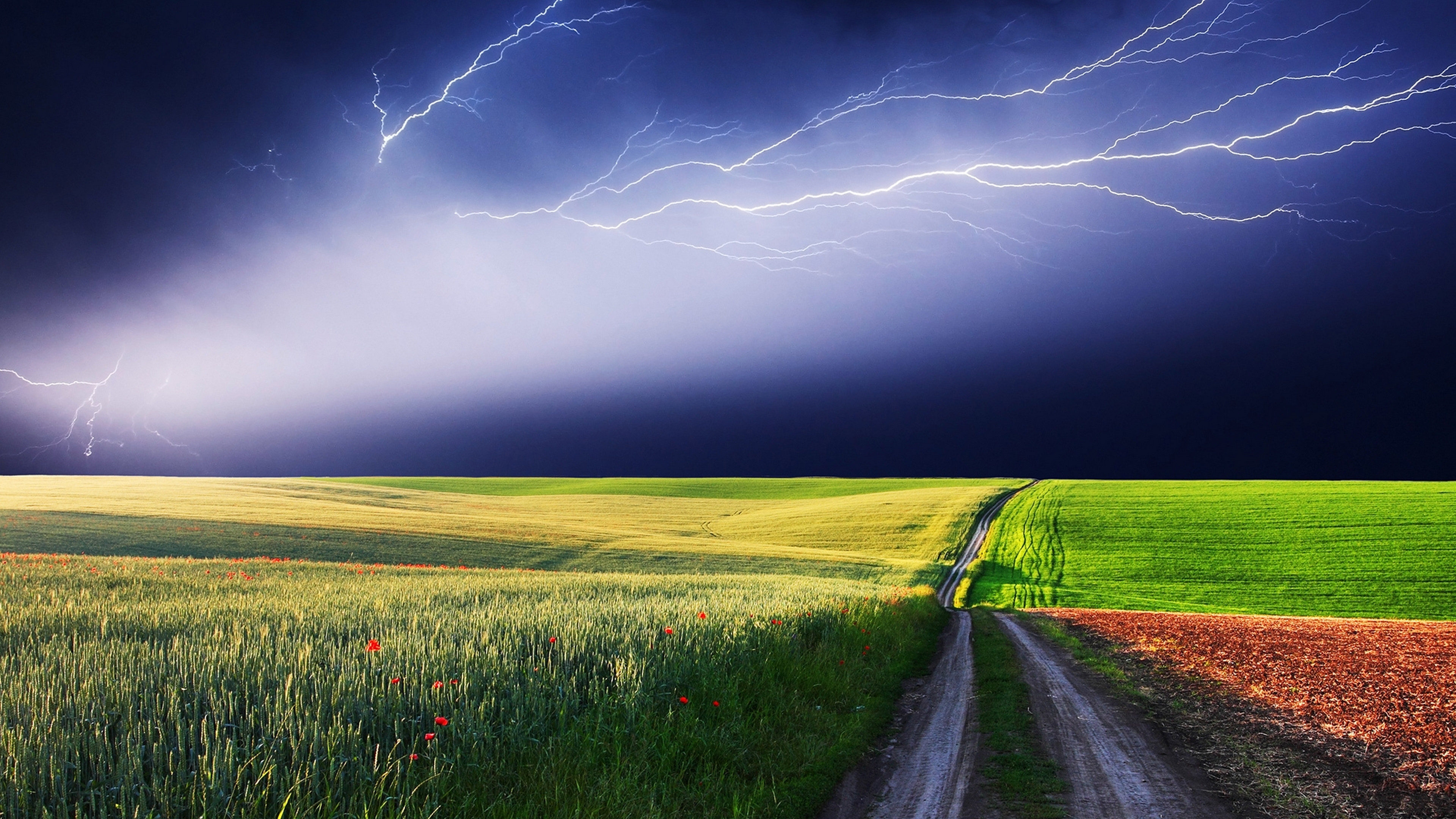 Wallpaper Weather Natural Landscape Nature Thunderstorm Grassland