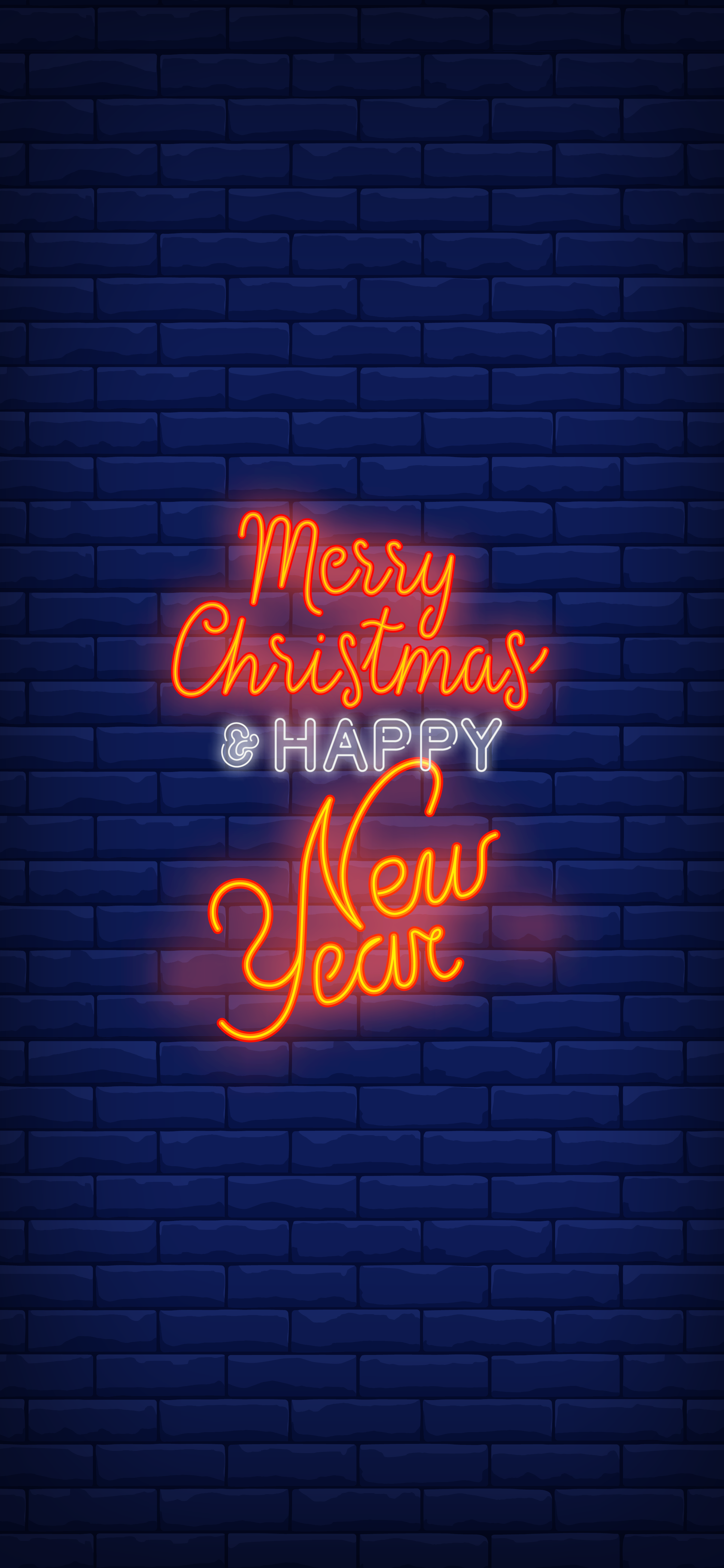 Wallpaper New Year, Christmas, Neon Sign, Blue, Amber, Background ...