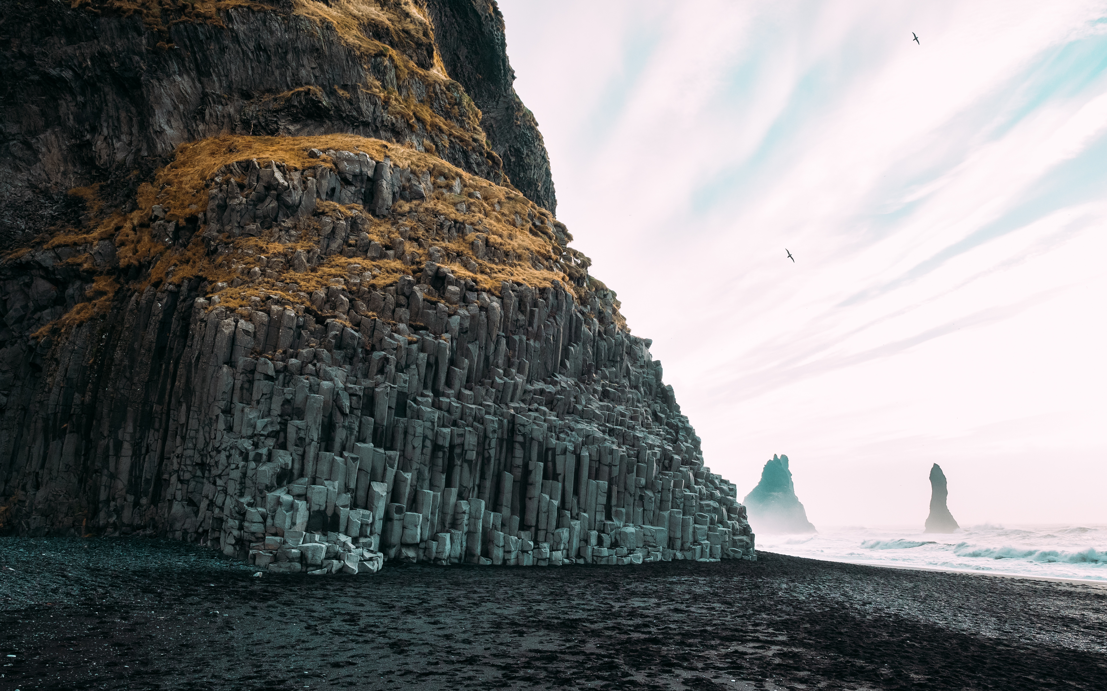 Wallpaper Black Sand Beach Vik, Black Sand Beach Reynisfjara, Age ...