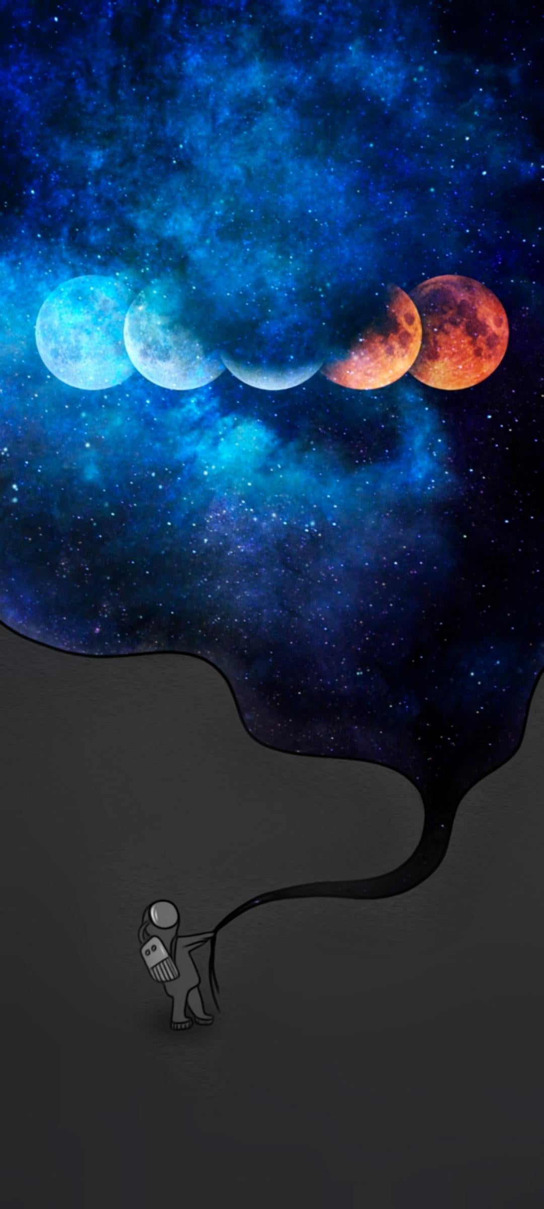 Wallpaper Atmosphere, Crescent, World, Moon, Azure, Background ...