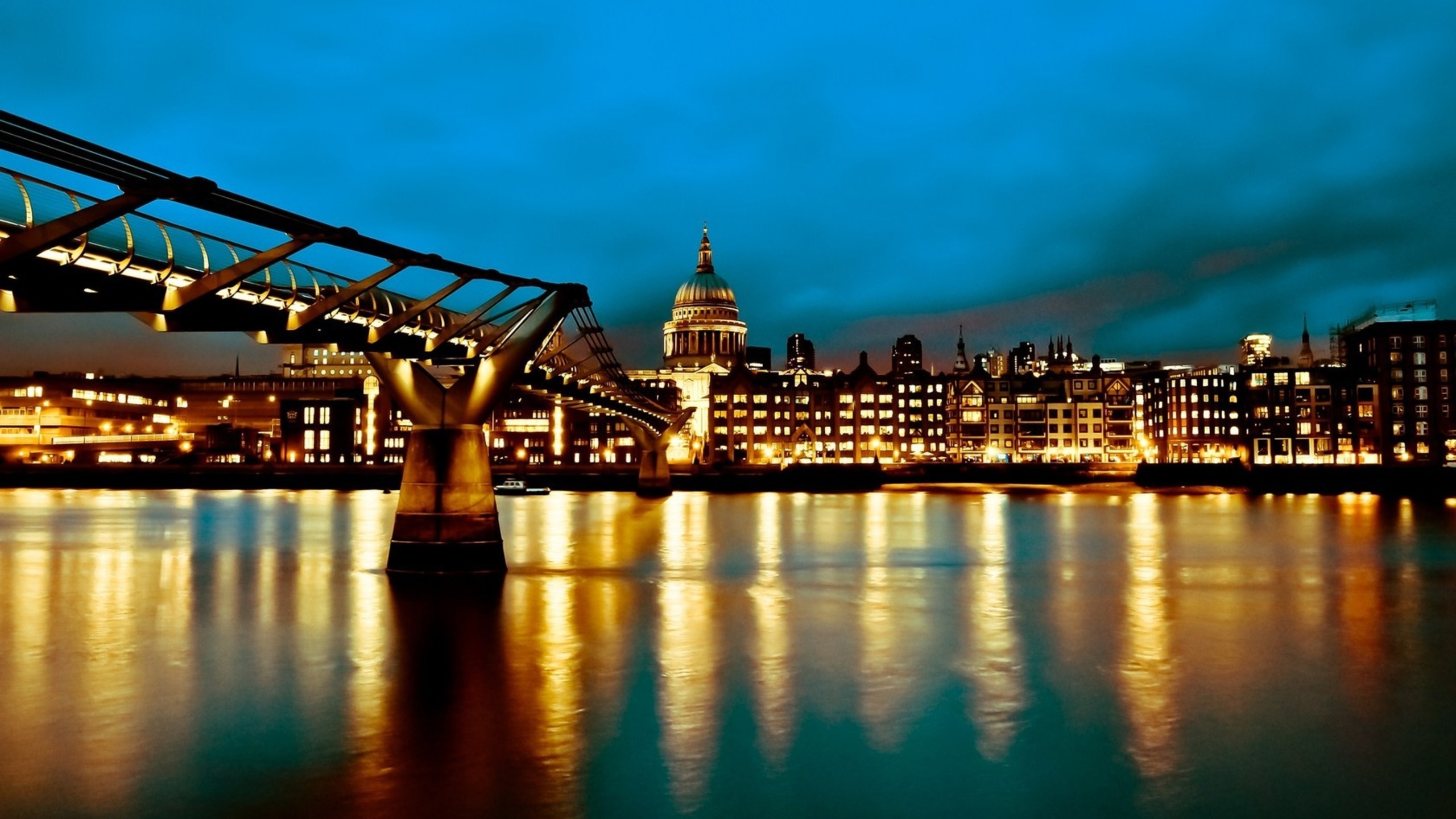 Wallpaper Bridge Over Body of Water During Night Time, Background ...