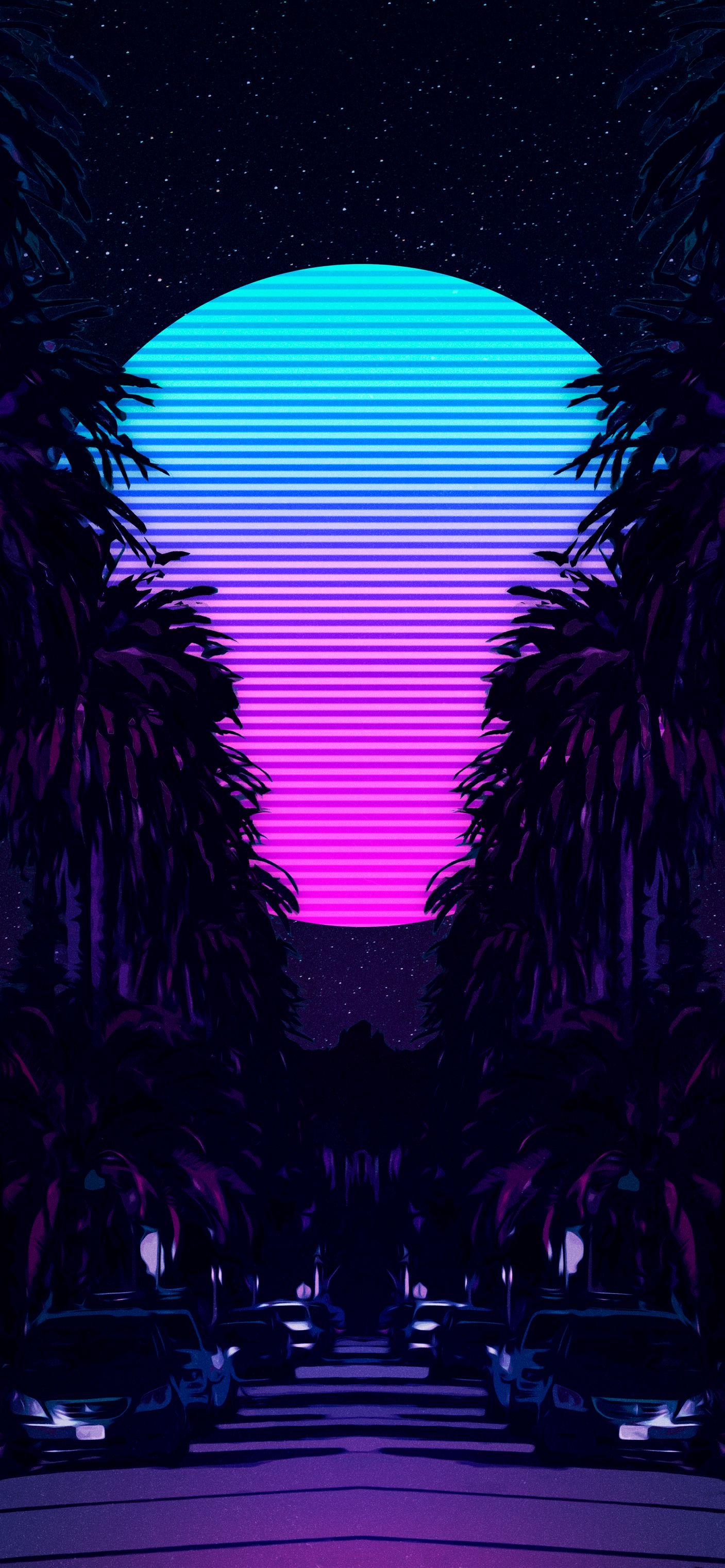 Wallpaper Miami Vibe, Synthwave, Tablet, Miami, Purple, Background ...