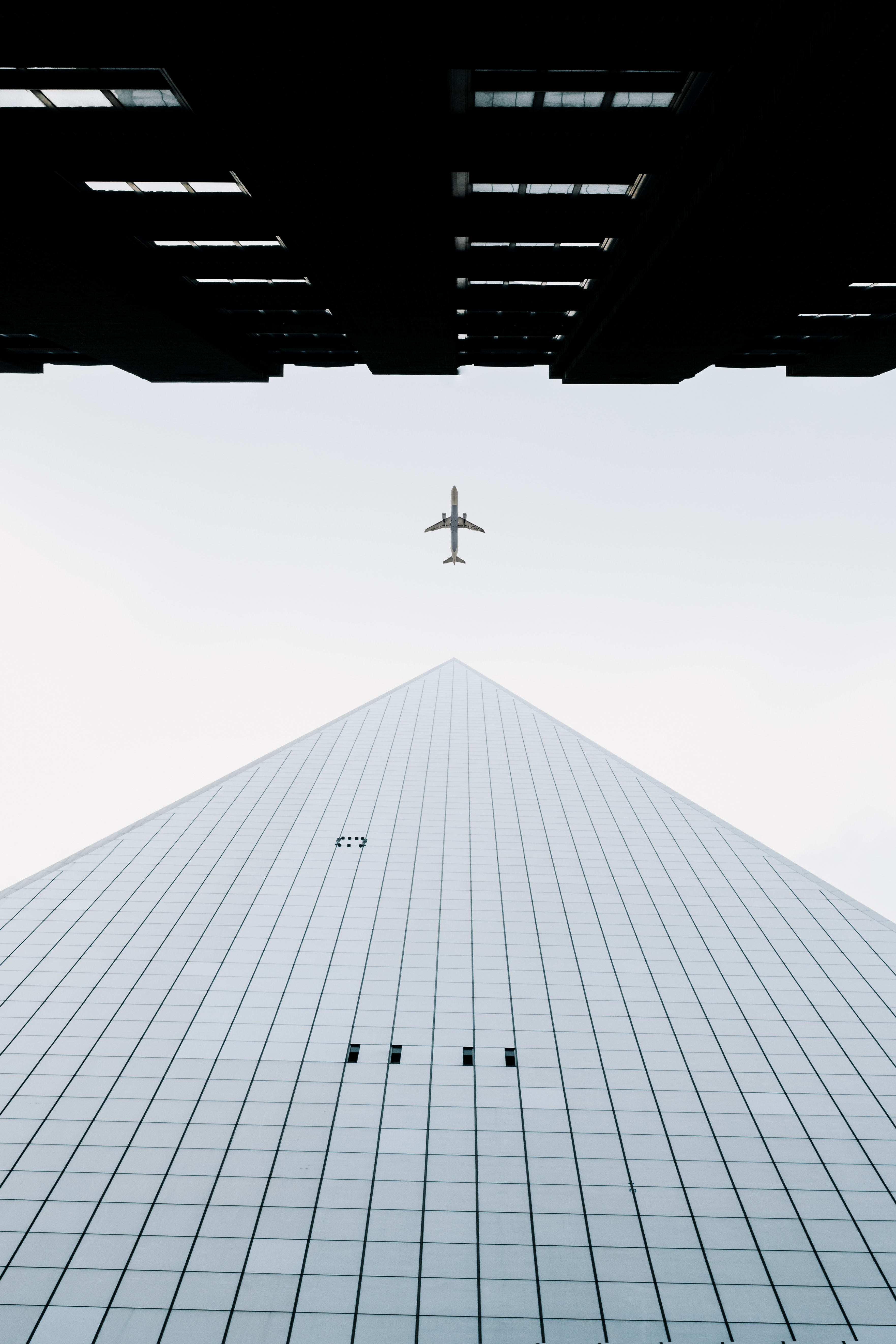 Wallpaper Airplane Flying Over The Building, Background - Download Free ...