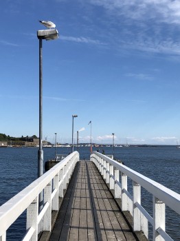 Wallpaper Sea, Water, Street Light, Waterway, Horizon, Background ...