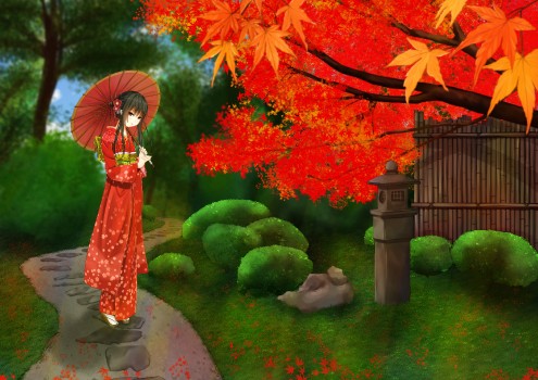 Wallpaper Animation, Anime, Plant, Green, Natural Landscape, Background ...