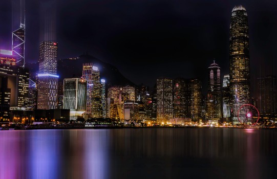 Fondos de Pantalla Horizonte de la Ciudad Durante la Noche 4K Ultra HD ...