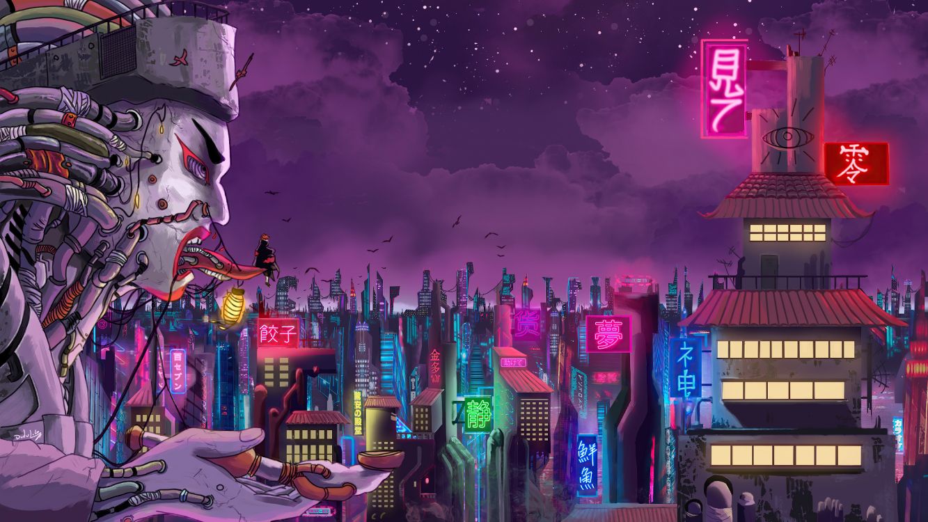 Fondos De Pantalla Amegakure From Naruto Shippuden In A Cyberpunk World