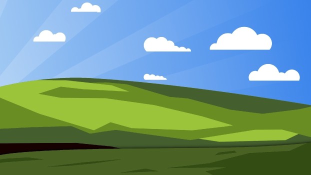 Wallpaper Green Grass Field and Trees Illustration, Background ...